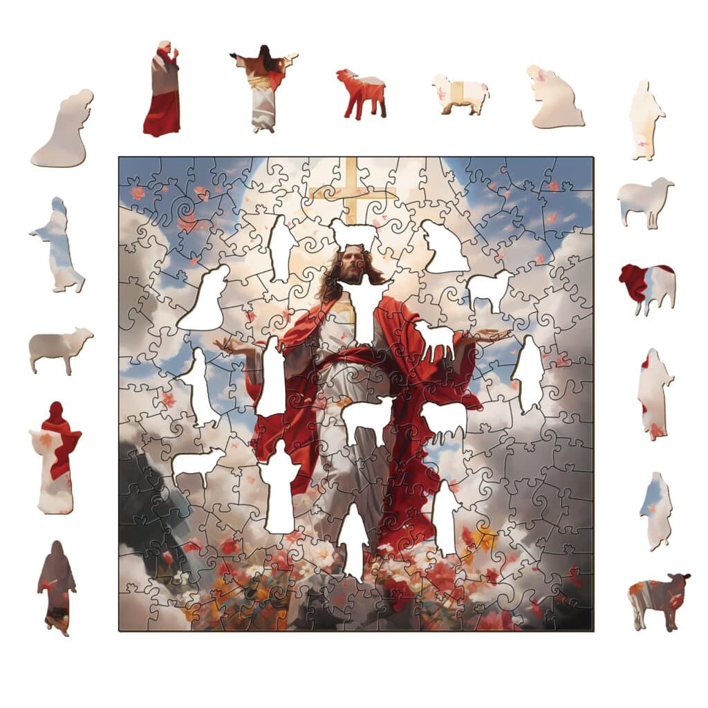 Mindful Wooden Jigsaw Puzzle - The Passion of Jesus (Heaven) - NoblePuzzles